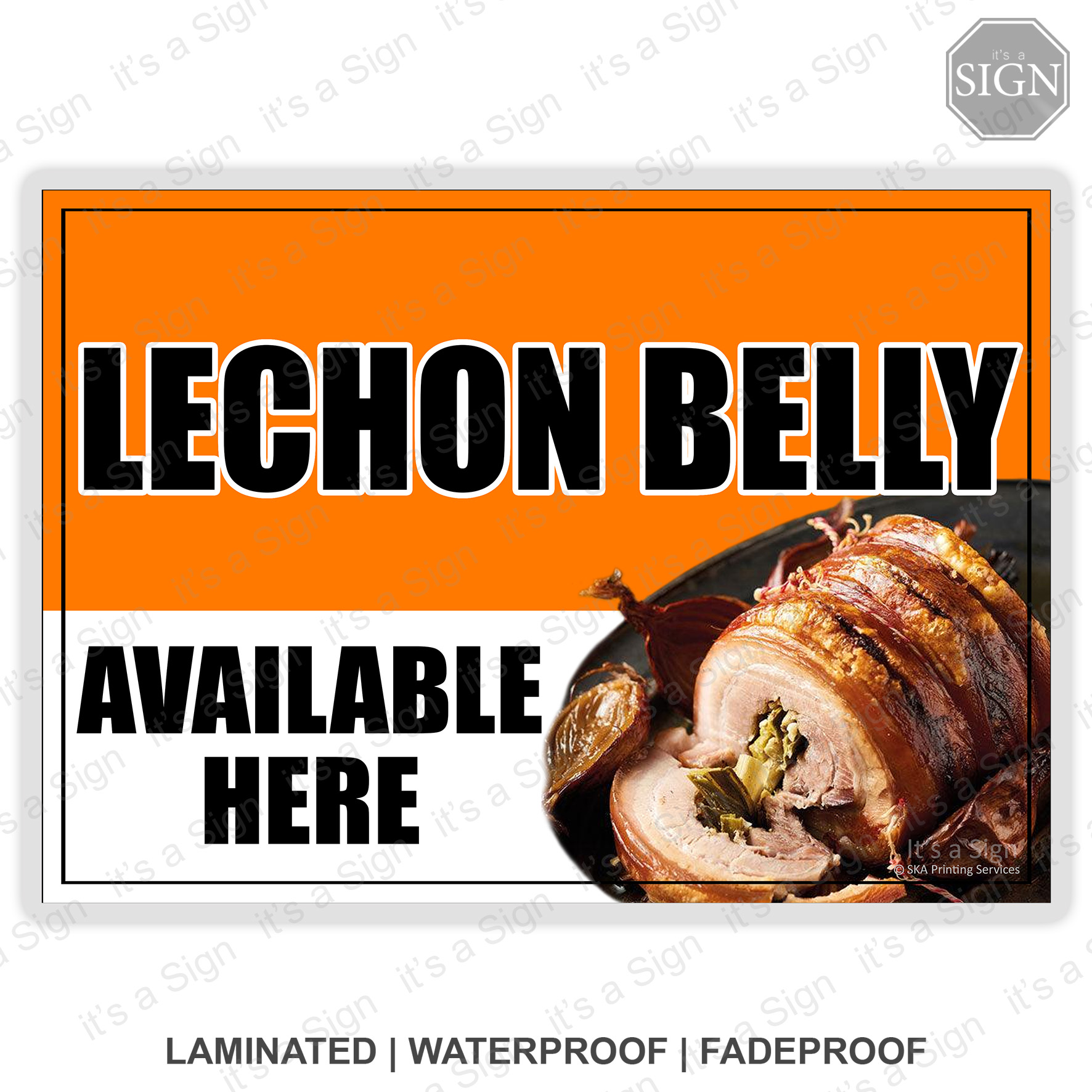 Lechon Belly Pork Store Sign - Laminated Signage Label - A4 / A3 Size ...