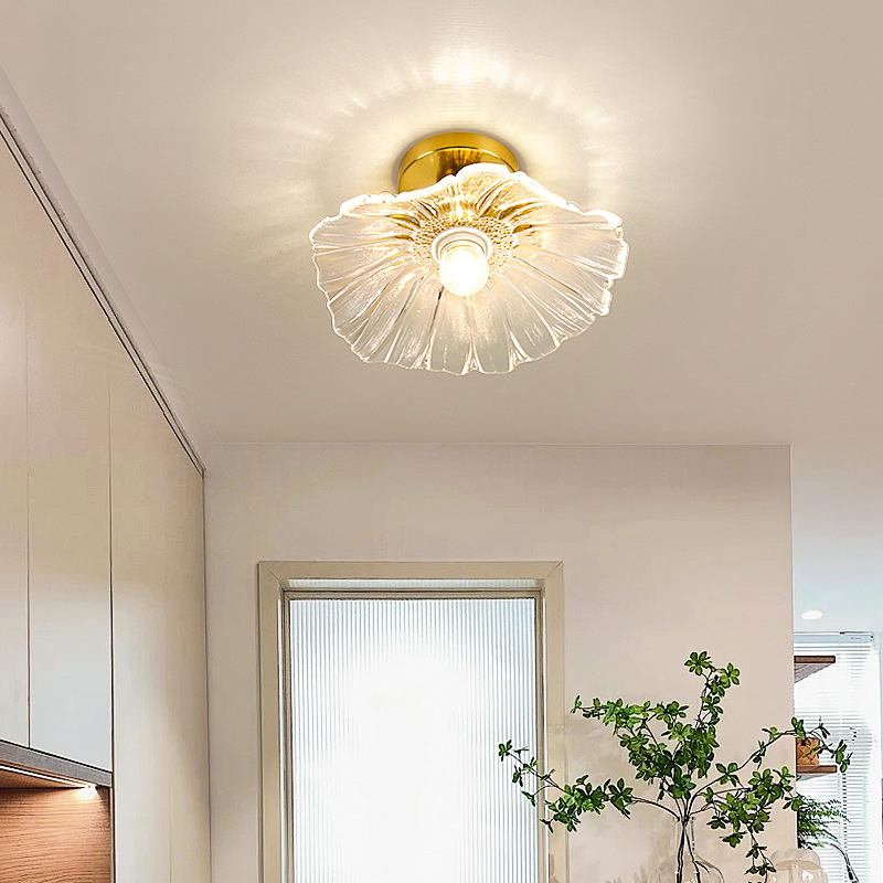 Ceiling Light Lotus Leaf Glass Shape ceiling lights For living room ...