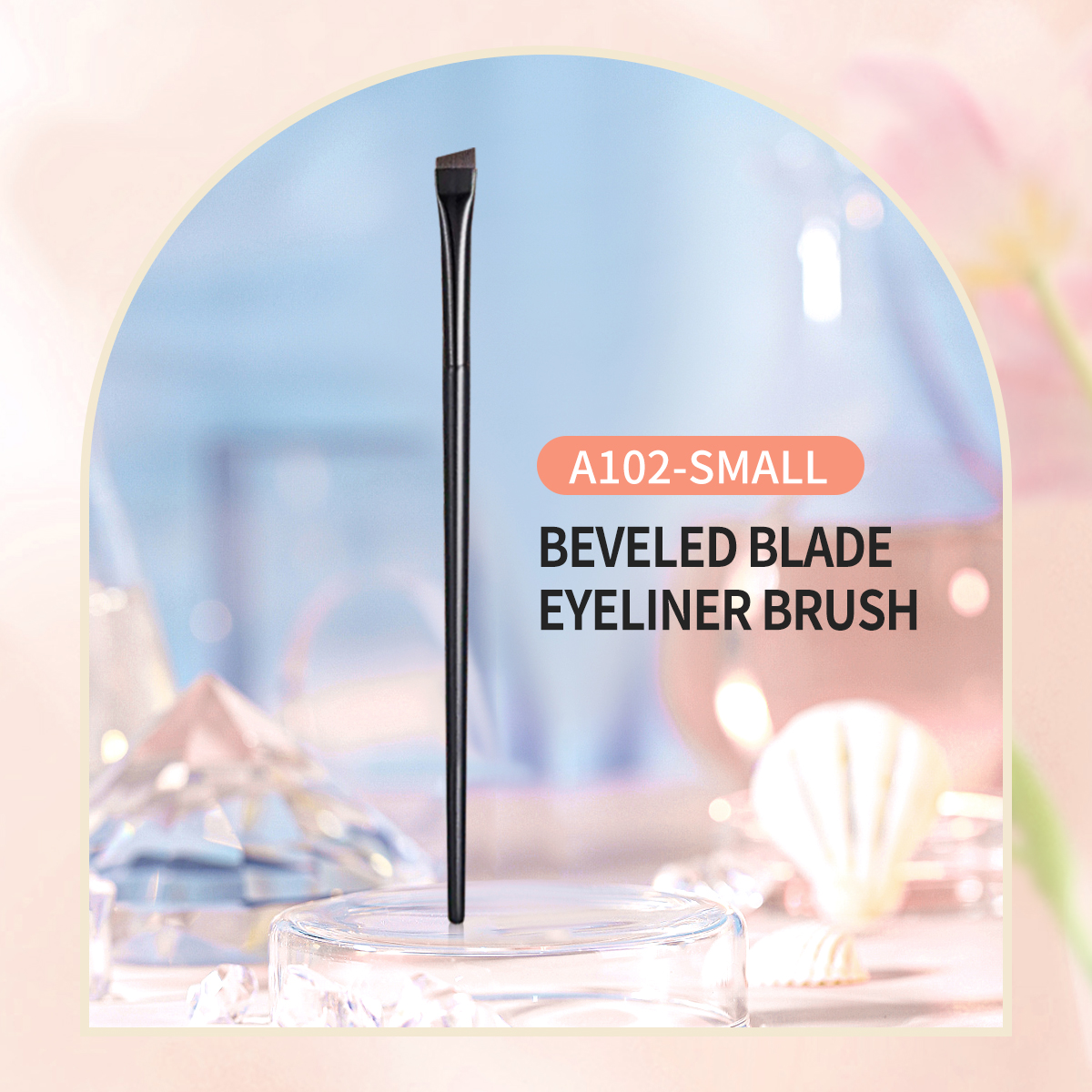 INNEOV Makeup Brushes Set Bevel Eyeliner Brush Bevel Brow Brush Black Handle Thin Tip Makeup ...