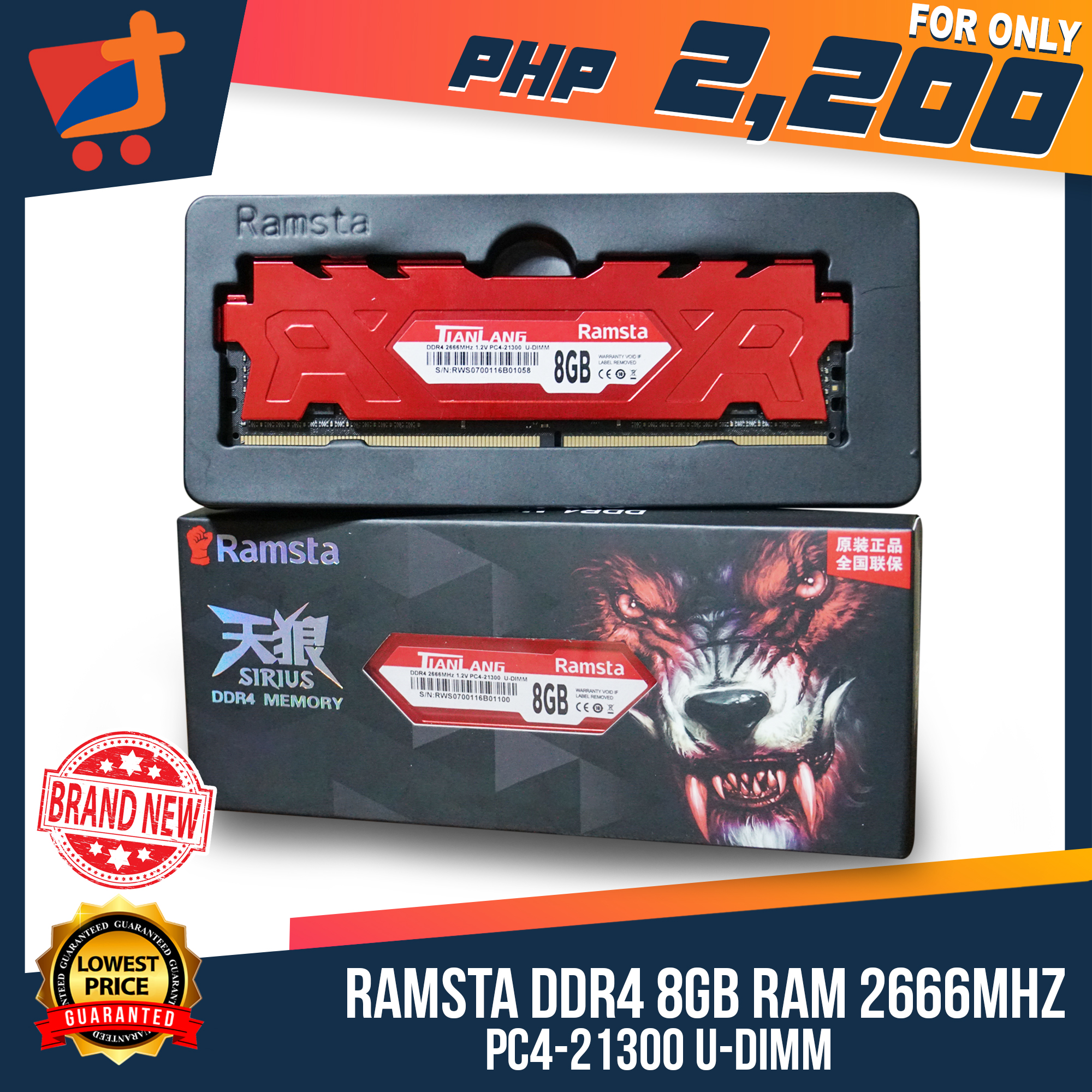 RAMSTA 8gb DDR4 2600Mhz Desktop Memory, Gaming memory module, RAM for ...