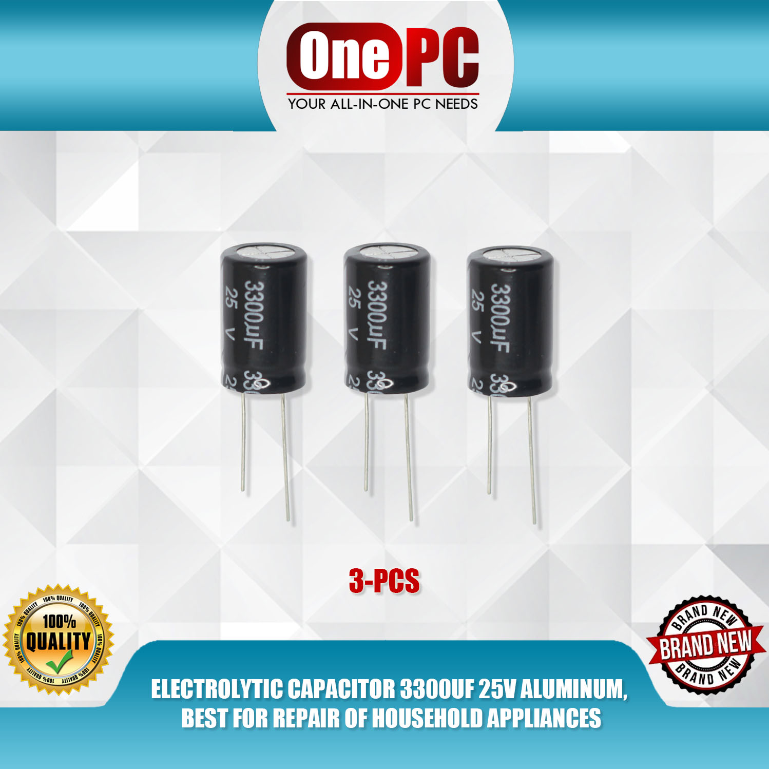 ELECTROLYTIC CAPACITOR 3300UF 25V ALUMINUM, BEST FOR REPAIR OF ...