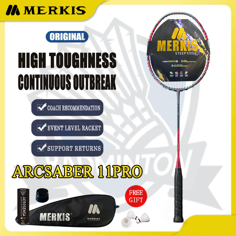 MERKIS Badminton Racket Full Carbon 4U 26-30Lbs ASTROX99/100/VT-ZF ...