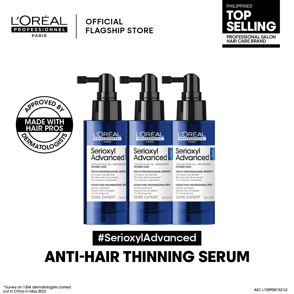 LOreal Professionnel Serioxyl Advanced Anti-Hair Loss Denser Hair Serum ...