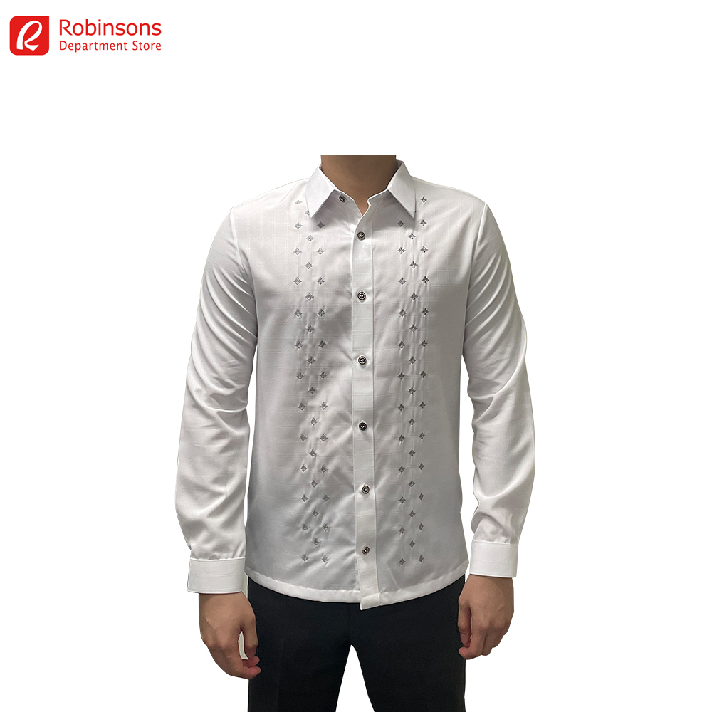 HOT Baro De Manila Embroidered Full-Open Long Sleeves Office Barong ...