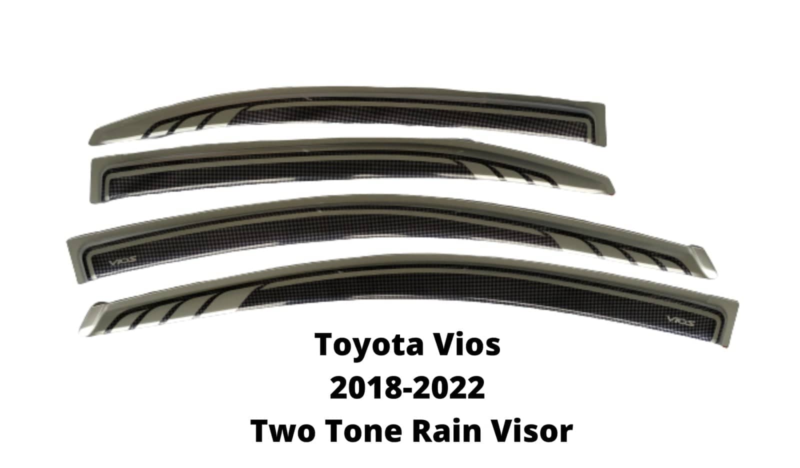 Toyota Vios 2018-2022 Two Tone Rain Visor with Vios Logo | Lazada PH