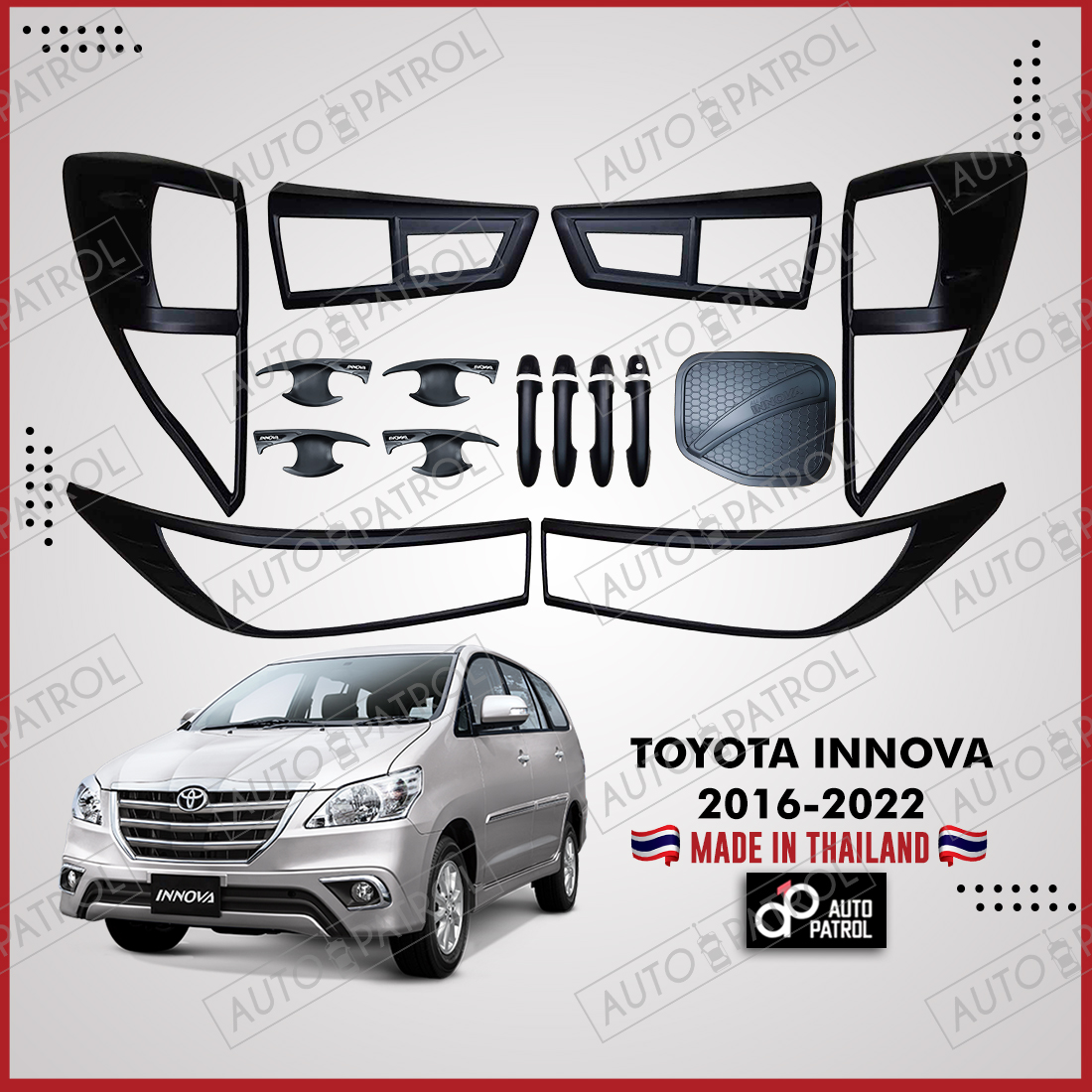 Toyota Innova 2016-2022 Combo Set Garnish Matte Black V1 | Lazada PH