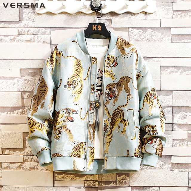 SHUNAICHI Japanese Vintage Crane Tiger Embroidery Oversize Motorcycle ...