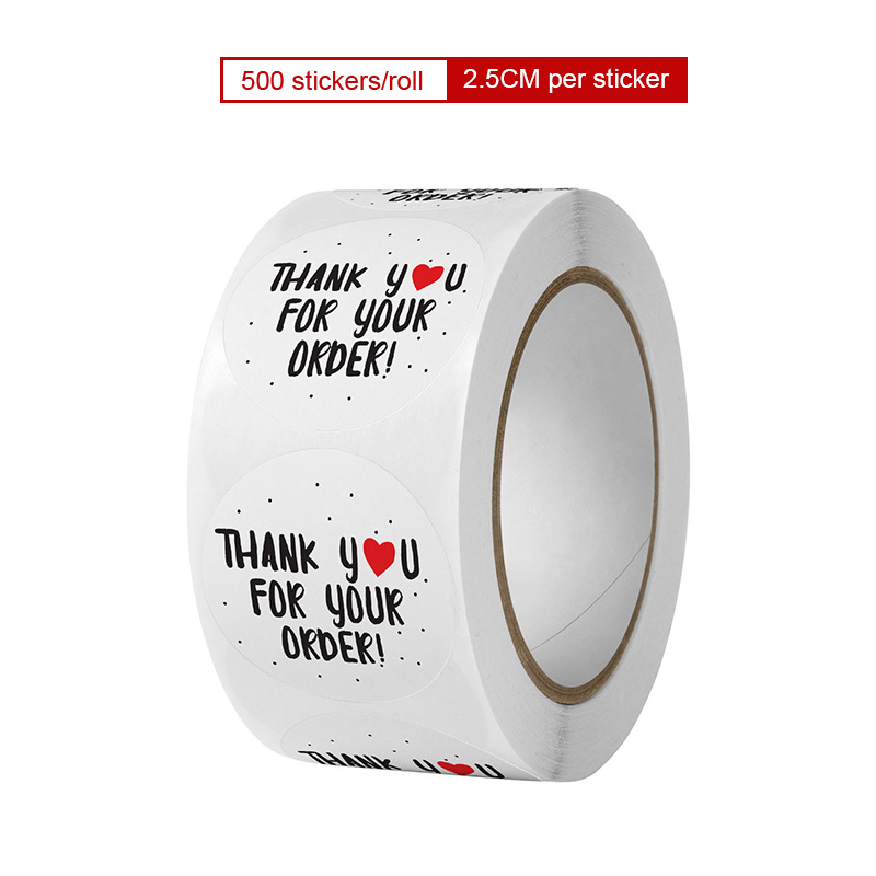 Thank You Seal Sticker Labels Self-adhesive Package Sticker 500PCS/Roll ...