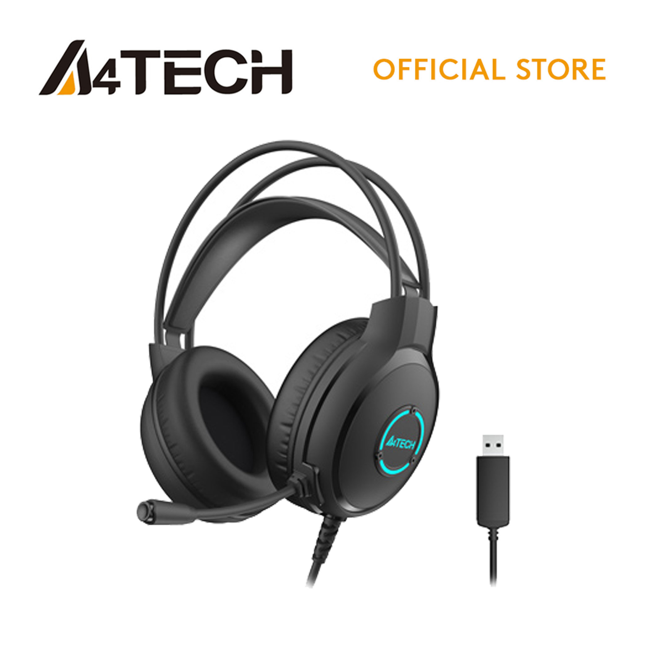 A4Tech FH300U Neon Illuminate LED Backlit Stereo Noise Canceling Wired ...