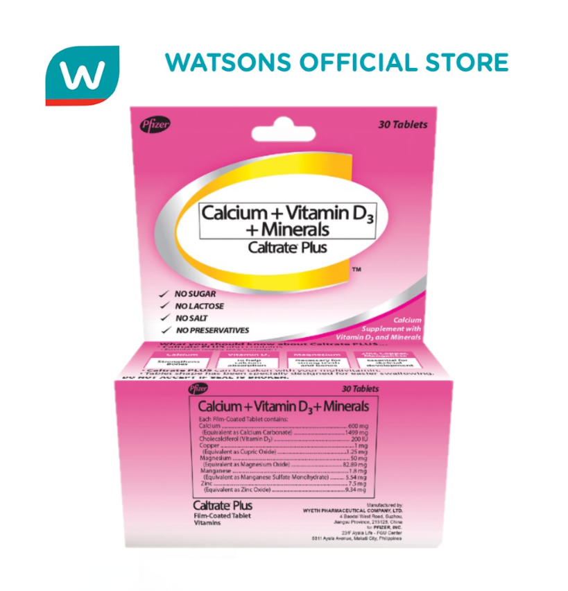 CALTRATE Plus Box of 30 Tablets [Calcium+VitaminD3+Minerals] | Lazada PH