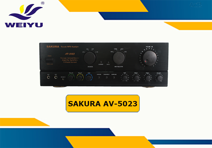 Sakura AV-5023 Karaoke MP3 Amplifier 550W x 2 5.1 Channel Original ...