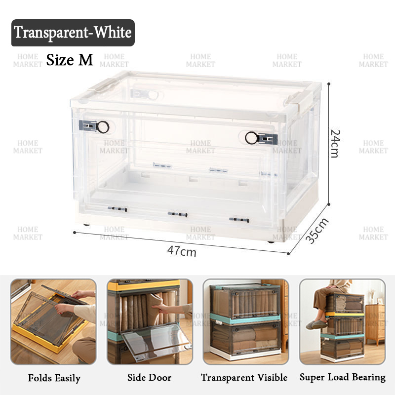 Transparent Foldable storage box Collapsible Plastic Box Toy Book ...