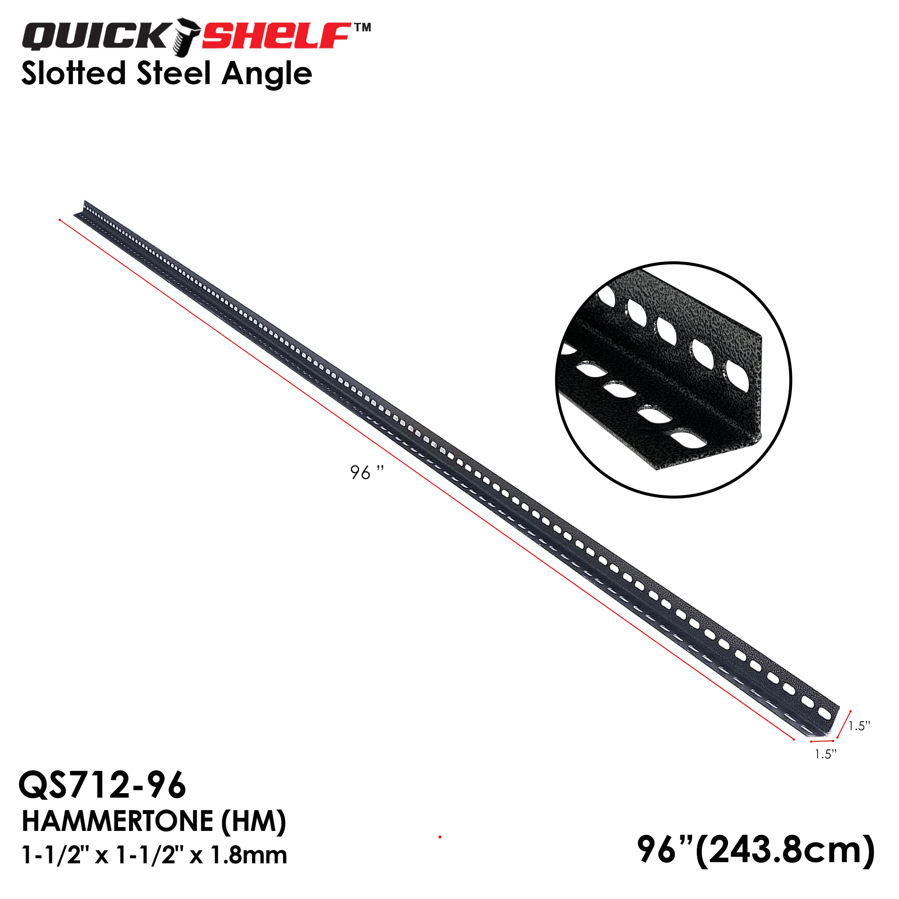 QS 38mm SLOTTED STEEL ANGLE BAR (LONG 8ft/10ft)1.5"x1.5"x1.8mm QS712 ...