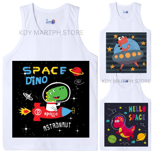 Set of 3 Amir White Sando for Boys Kids Assorted Cartoon Animal and ...