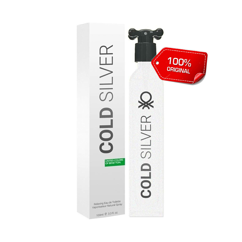 1pc Benetton COLD SILVER for Him - Eau de Toilette Natural Spray / EDT ...