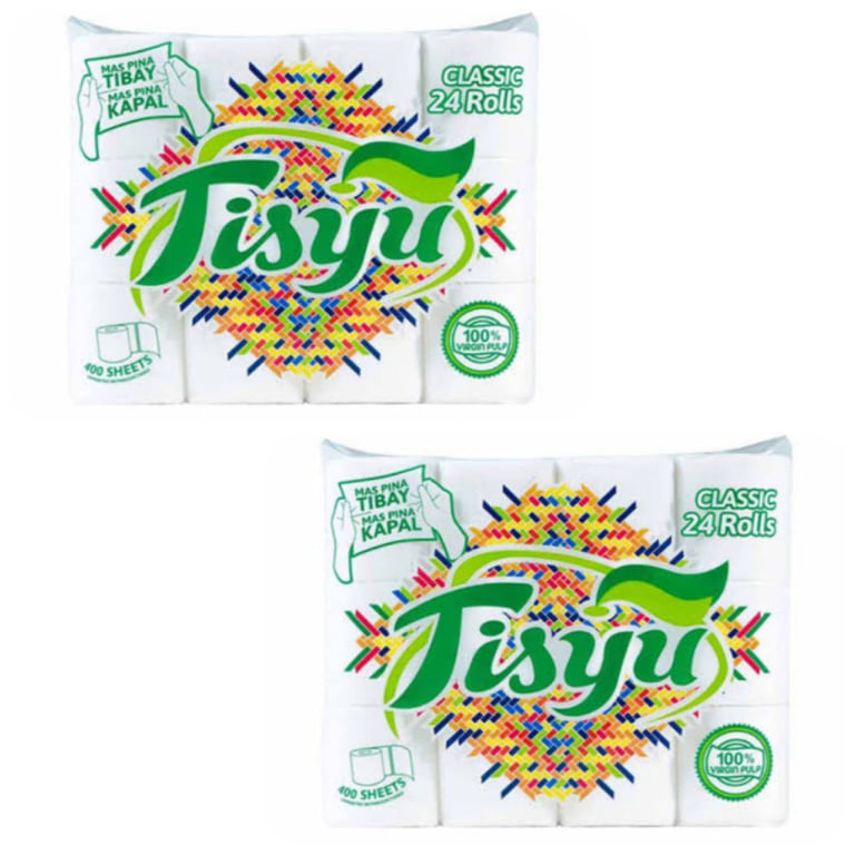 Tisyu Bathroom Tissue Classic 400 Sheets 2 Ply 12 Rolls by 2 Packs ( 24 ...