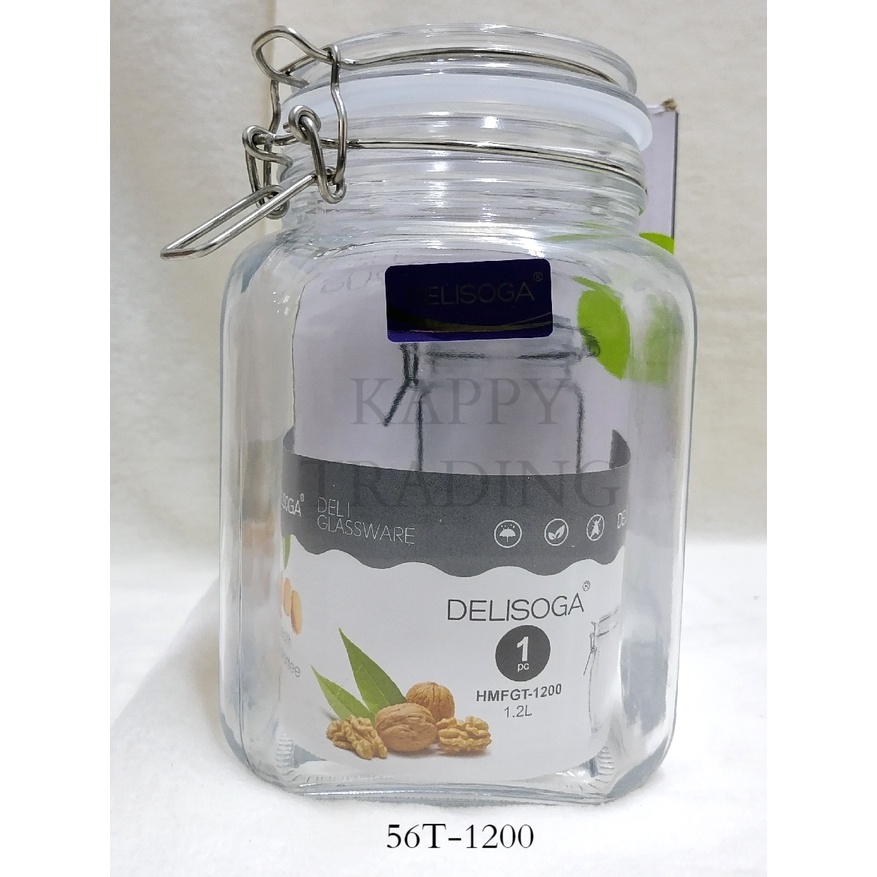DELISOGA Glass Canister Jar with Lid HMFG56T-1200, HMFG57T-1200 ...