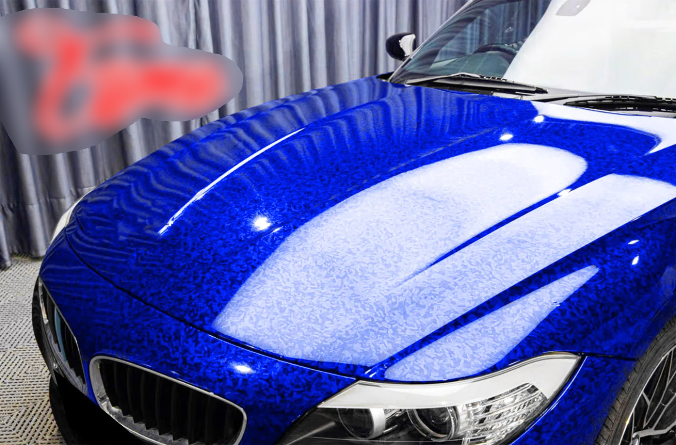 FORGED CARBON BLUE STICKER WRAP FOR CAR/MC [[ High Quality ...