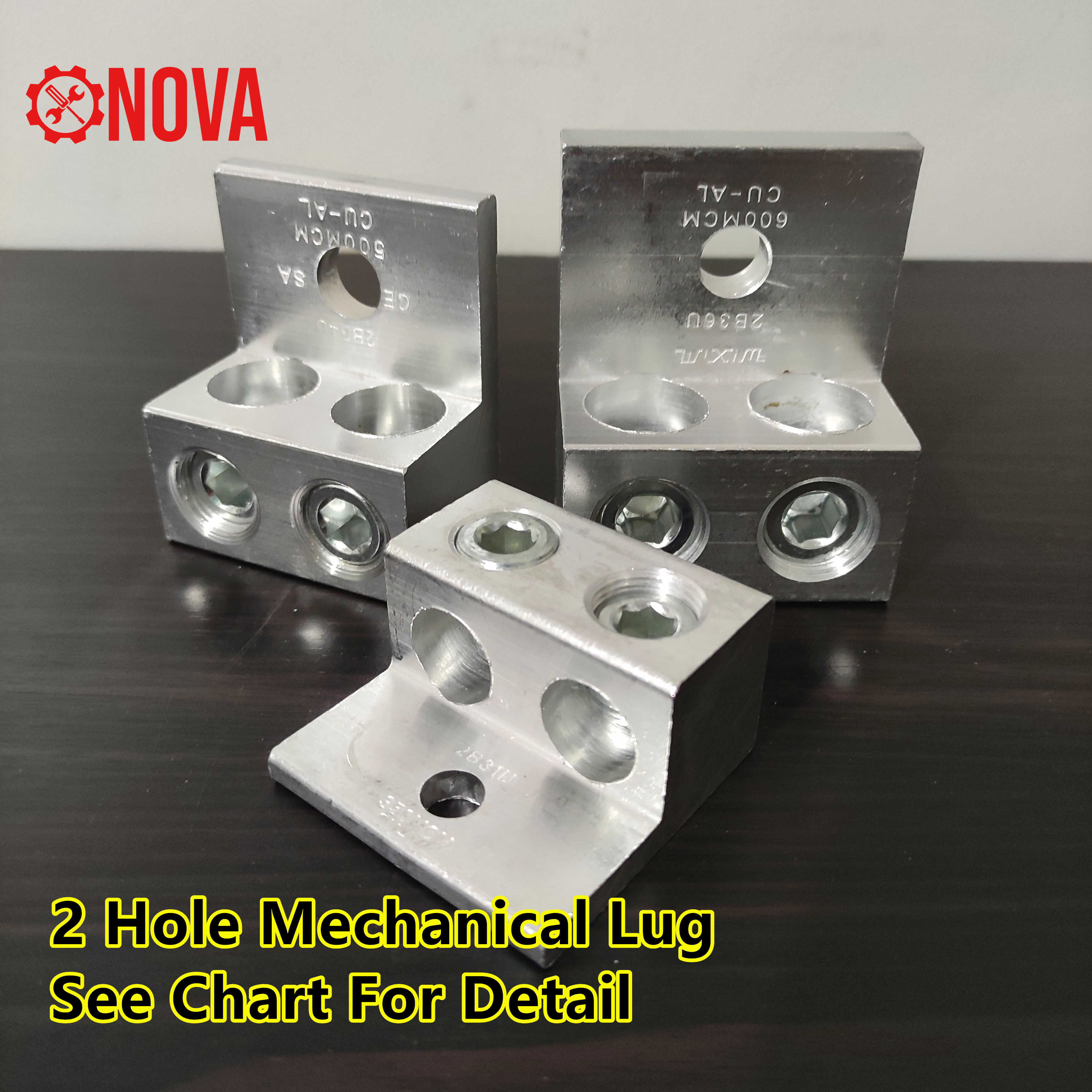 2 Hole Mechanical Lugs Connector Universal Terminal Lugs Molded Case ...
