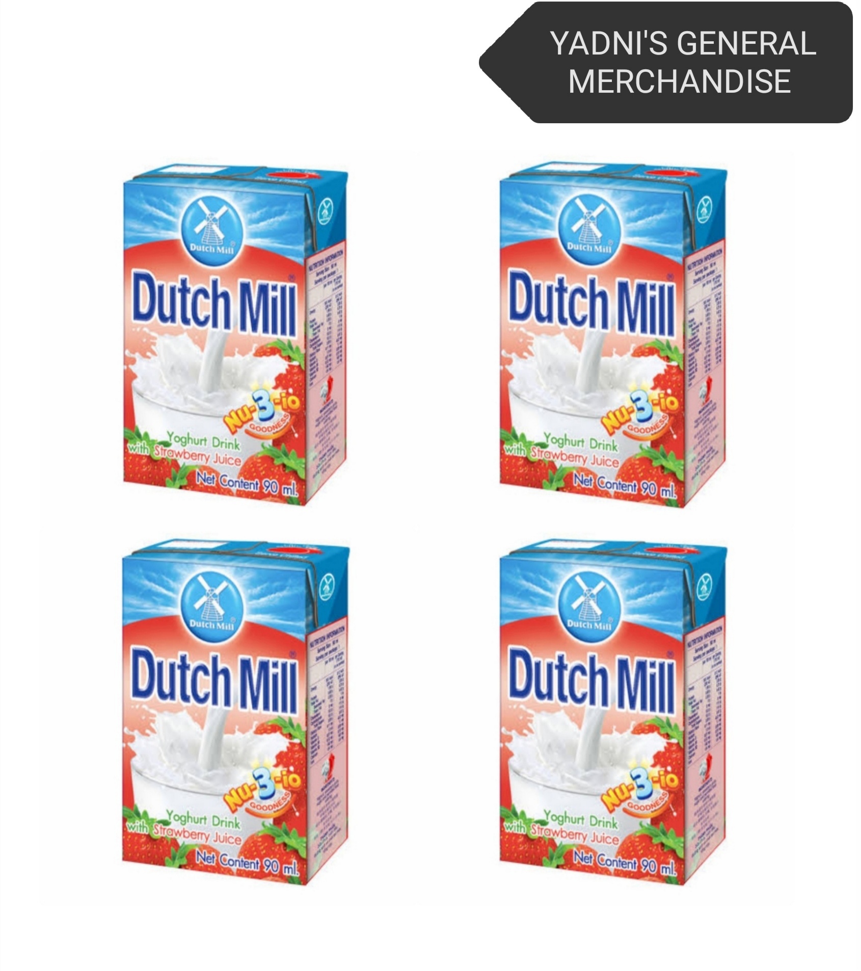 Dutch Mill Yoghurt Drink Strawberry Juice 90ml pack of 4 | Lazada PH