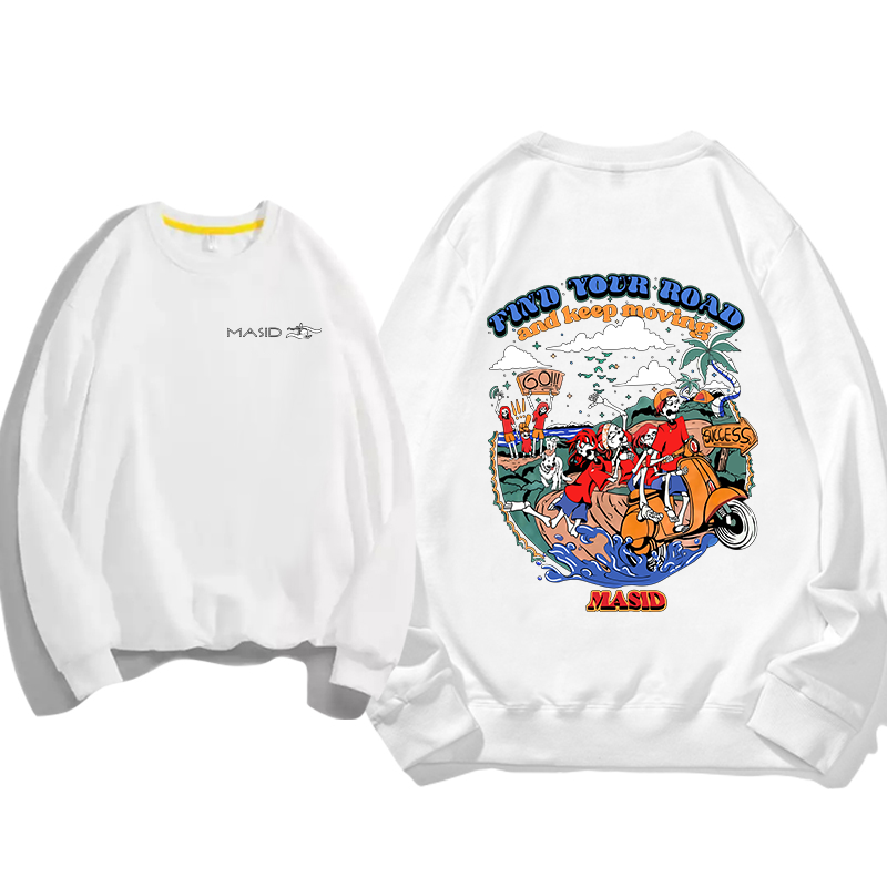 MASID Unisex Plain Cotton Long Sleeve Sweater Jacket Hoodie Not Zipper ...