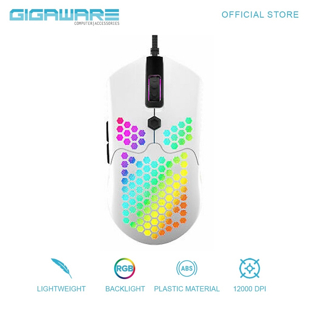Fifi trade Gigaware M6 M5 Lightweight Hollow Honeycomb Style RGB Wired ...
