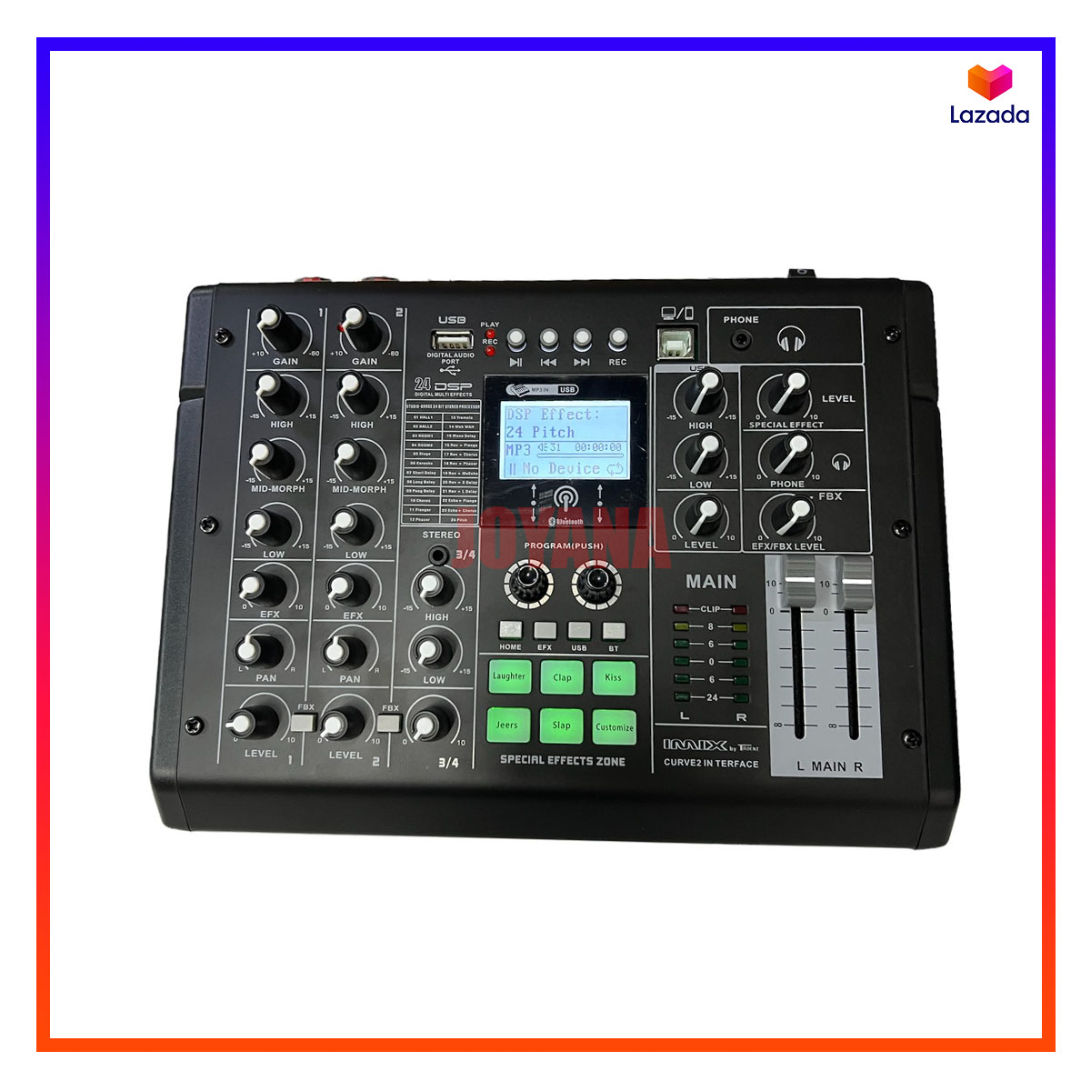ORIGINAL TRIDENT PROFESSIONAL MIXER CURVE-2 4 CHANNEL WITH SOUNDCARD ...