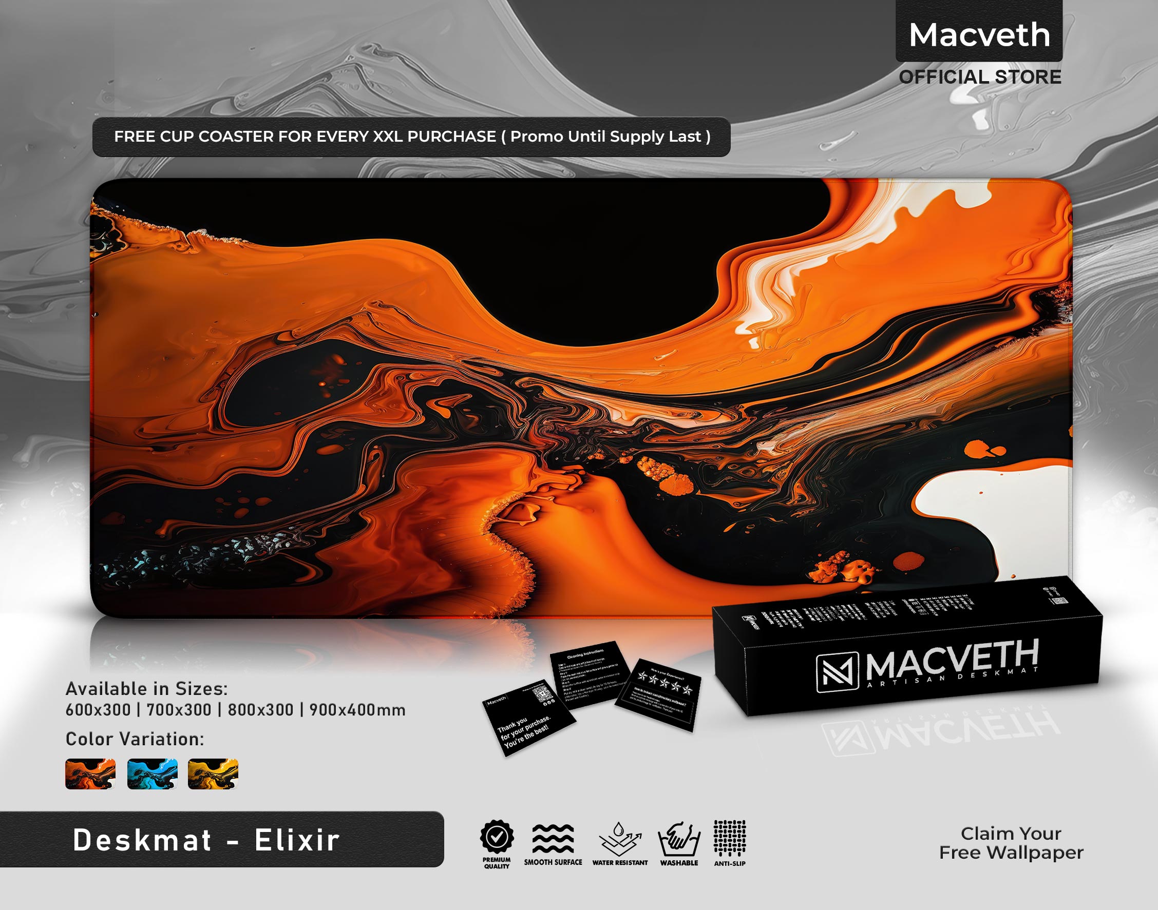 Macveth Artisan Deskmat | Elixir | Large Gaming Mousepad | Extended ...