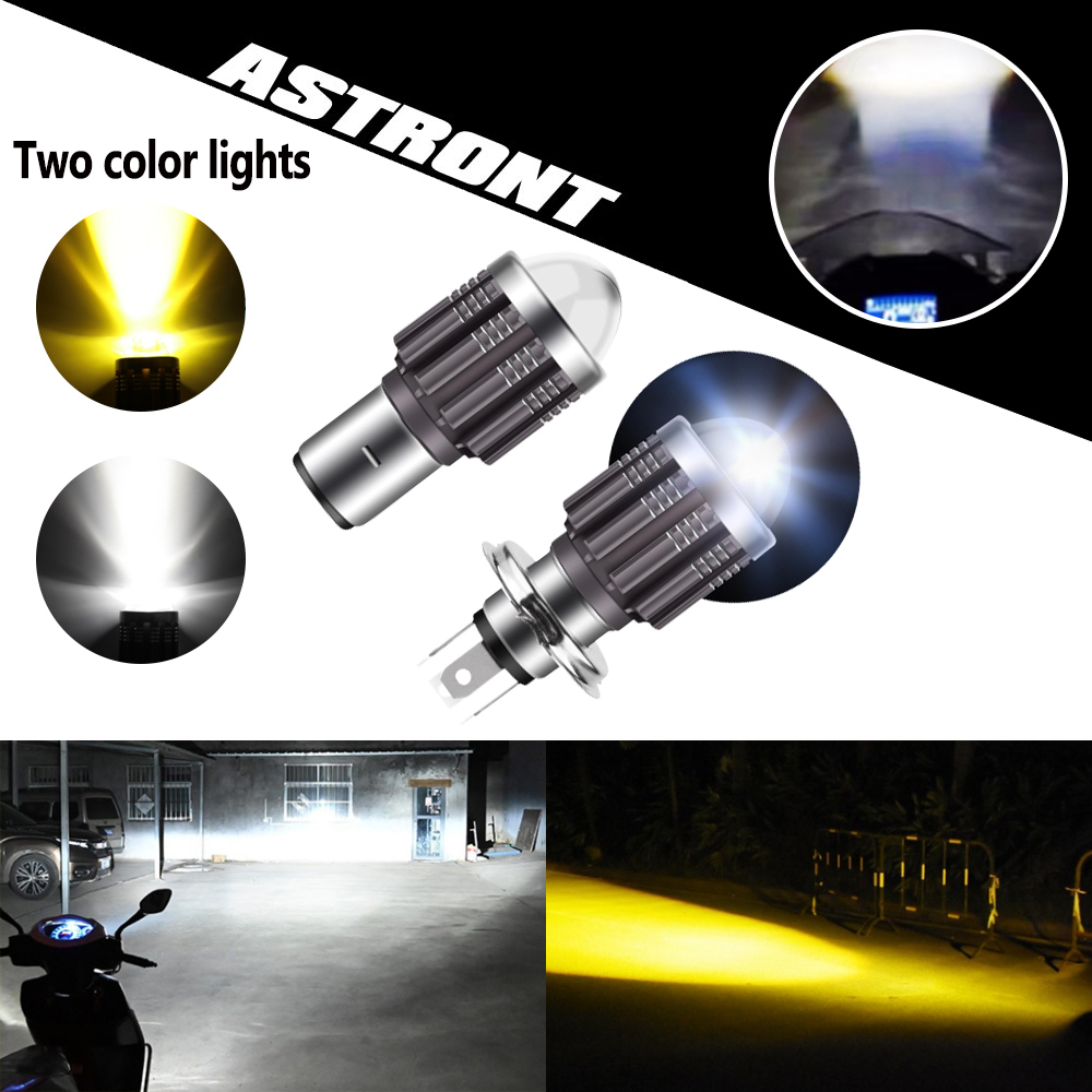 ASTRONT LED Dual Color H4 LED HS1 BA20D Projector Lens White Yellow H6 ...