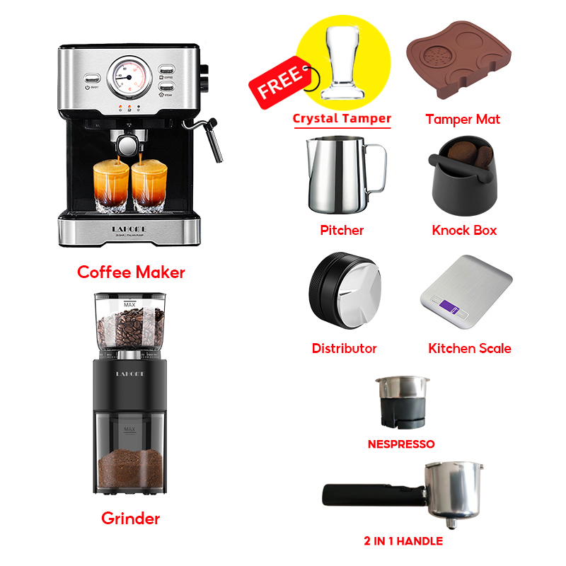 🎁 【2 Year Warranty】 Lahome / Donlim Espresso Coffee Maker Machine On ...