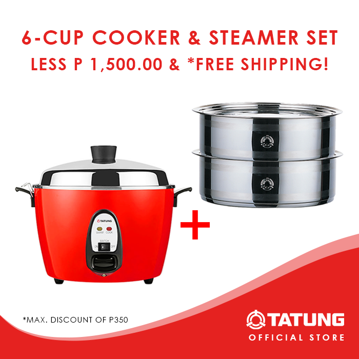 TATUNG 6-Cup Capacity Rice Cooker & 2-Layer Steamer Bundle Set | Lazada PH
