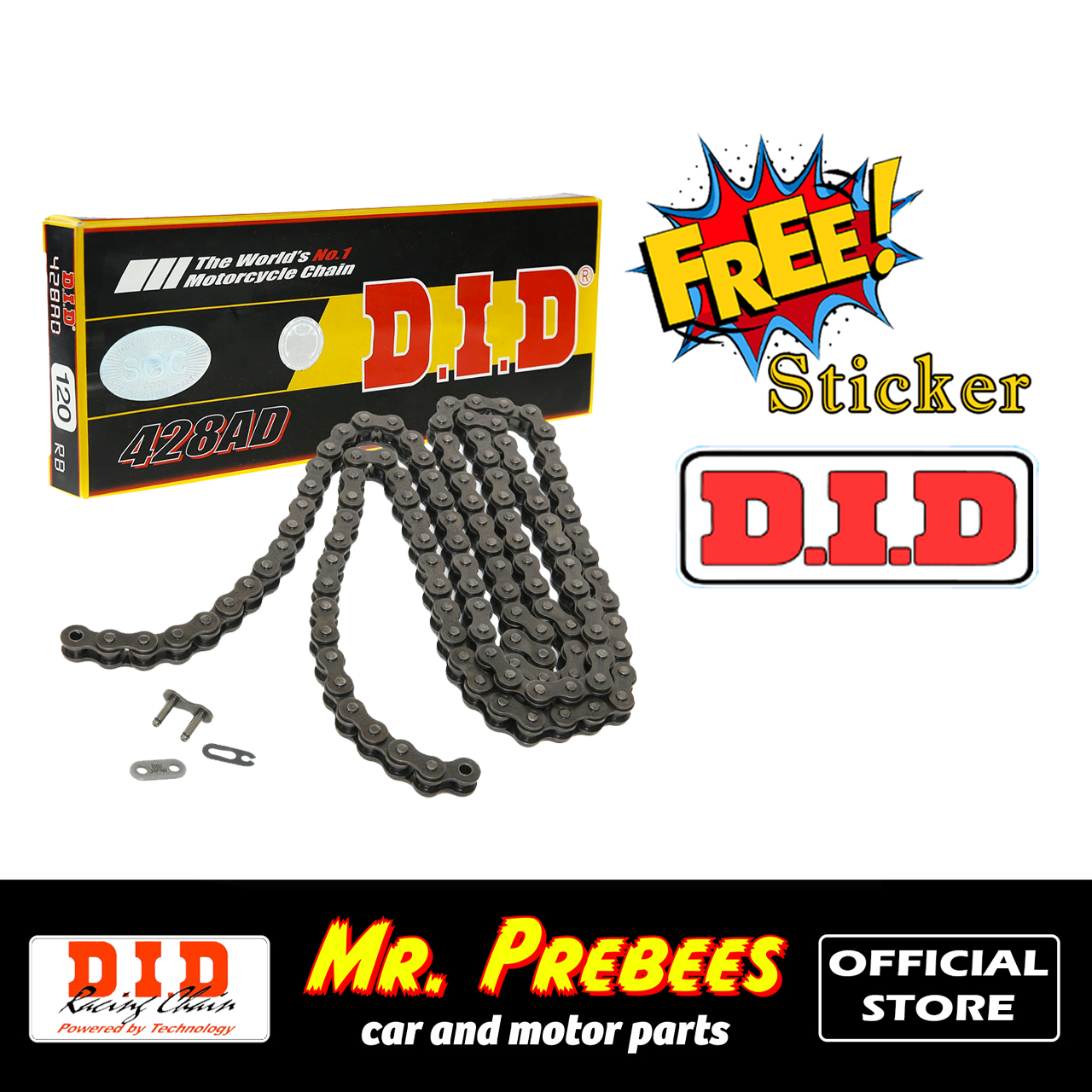 DID Roller Chain 428 x 110L ~ 120L ~ 130L (ADVANCED DURABILITY) - 100% ...