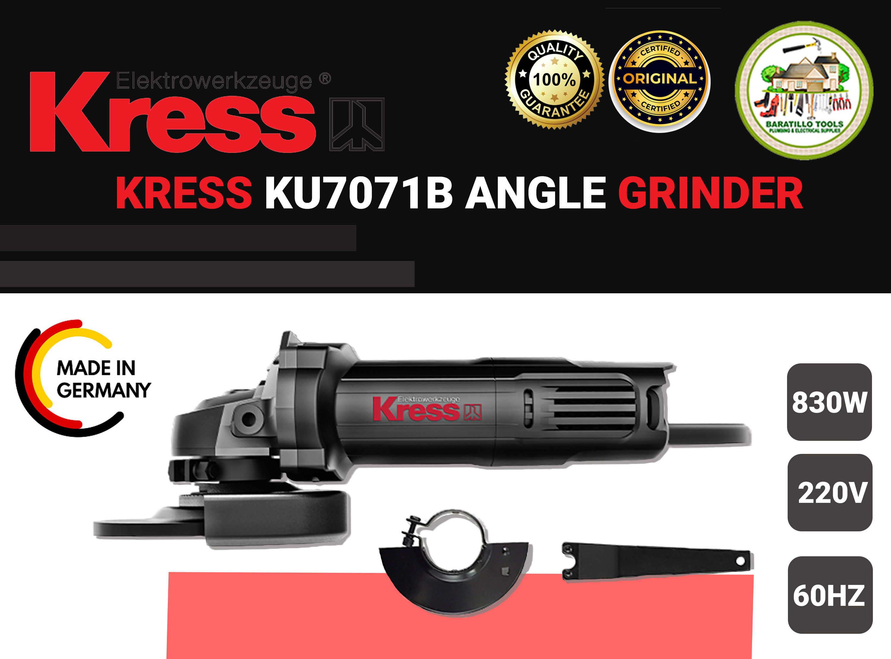 KRESS Angle Grinder KU707B 710W & 830W | Lazada PH