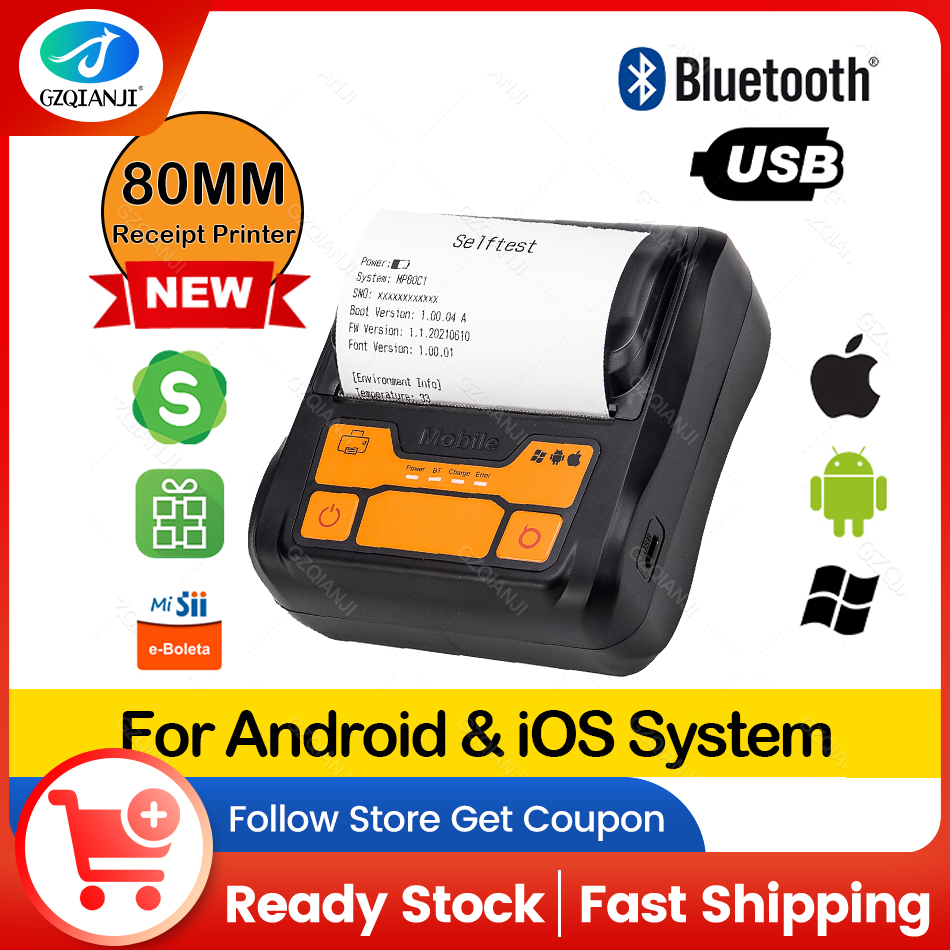 Goojprt 80mm Bluetooth Portable Receipt Printer Mini Printer 3 inch ...