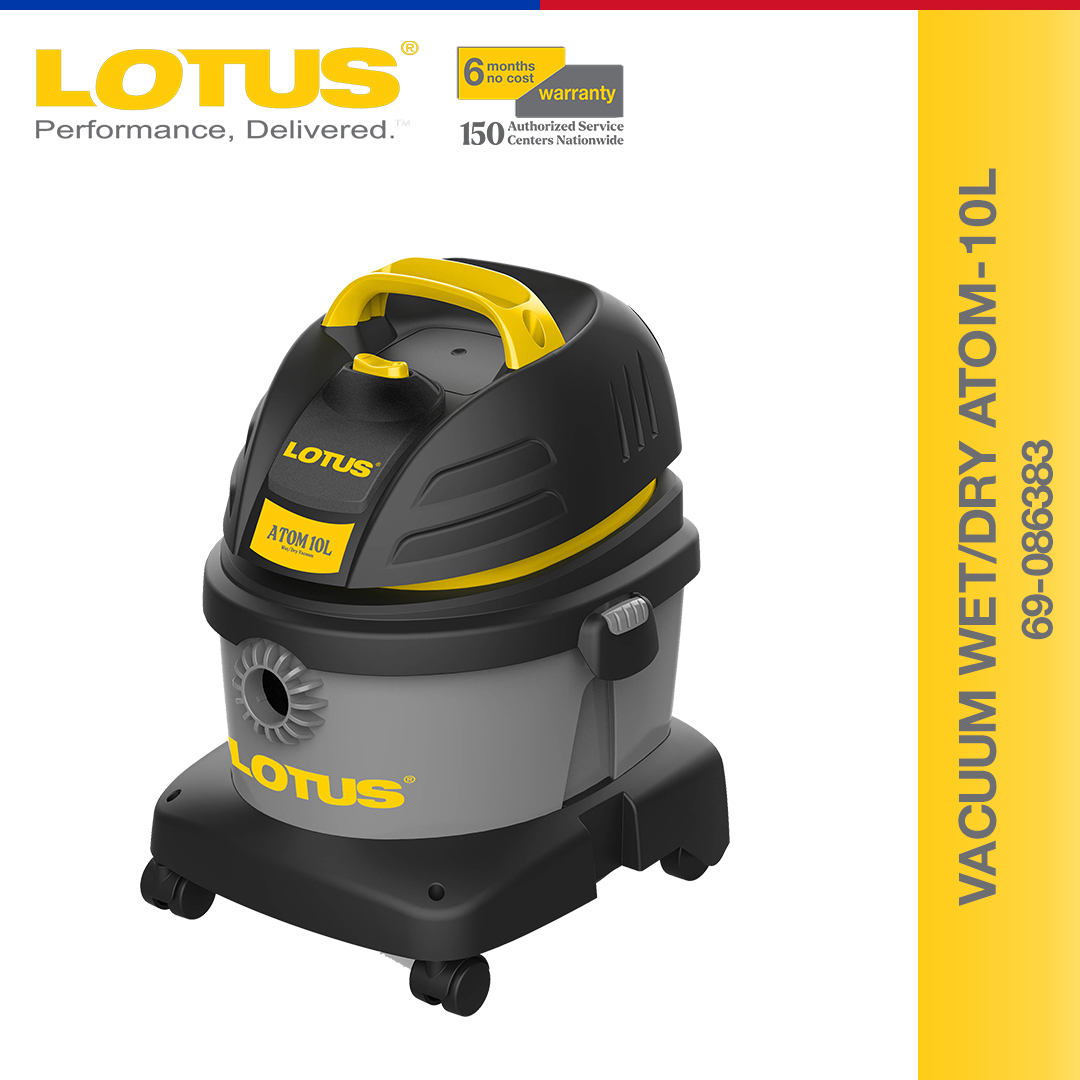 Lotus Vacuum Cleaner with Blower 3Gal/10L Wet / Dry LT1828P & ATOM - 4L ...