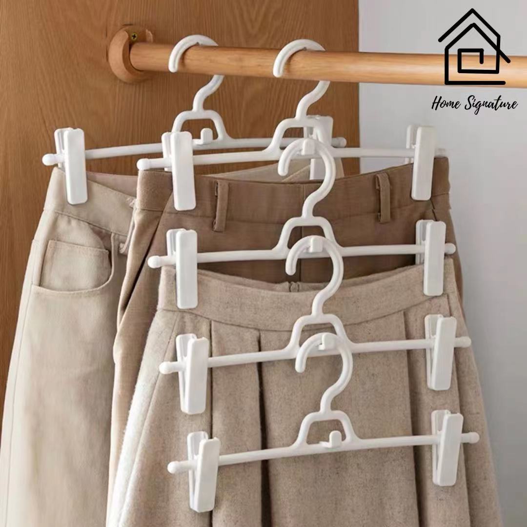 Home Signature Stackable Pants Hanger Seamless Extendable Pants Hanger ...