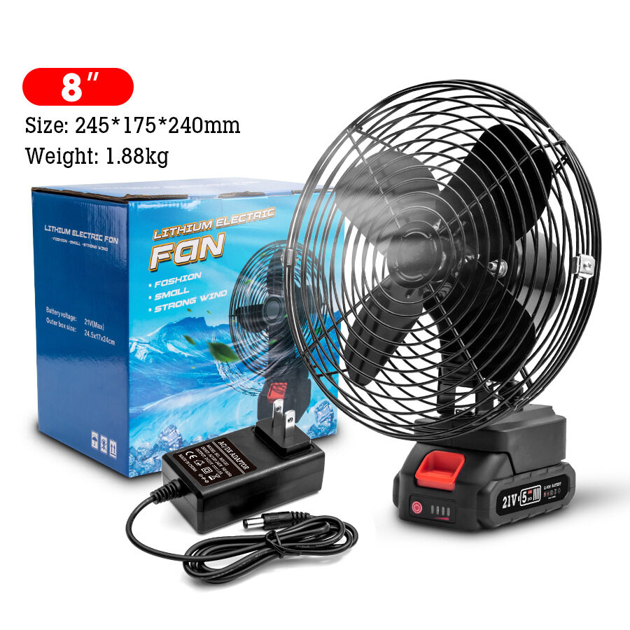 6inch Long Battery Life Rechargeable Desk Fan Portable Stand Fan ...