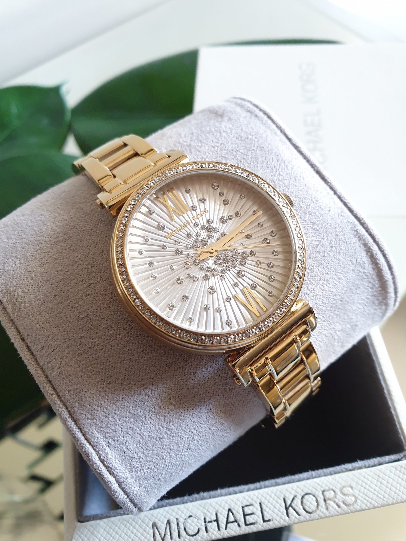 Michael Kors Womens Analog White Dial Quartz Gold Tone Watch 36 mm ...