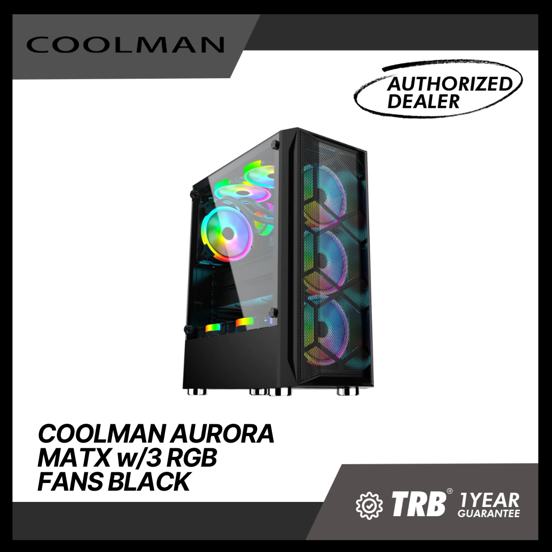 COOLMAN AURORA MATX w/3 RGB FANS | Lazada PH