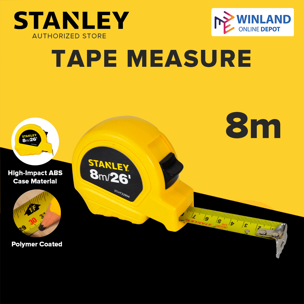 STANLEY by Winland Basic Steel Measuring Meter Tape Measure Yellow ...