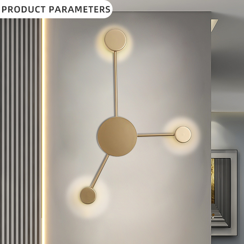 LED Wall Lamp Nordic Iron Light Luxury Double-Tube Acrylic Tri-color ...