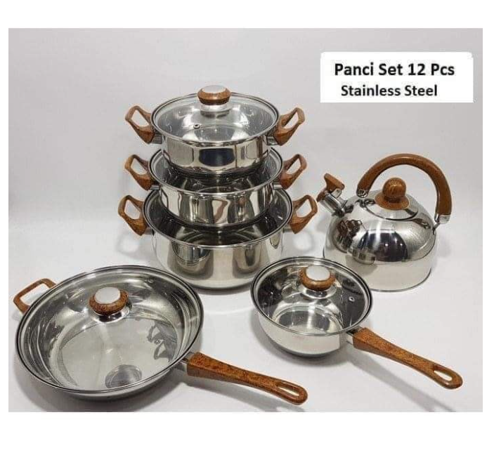 12 Piece Stainless Aluminum Cookware Set Non-Stick And Cookware Set ...