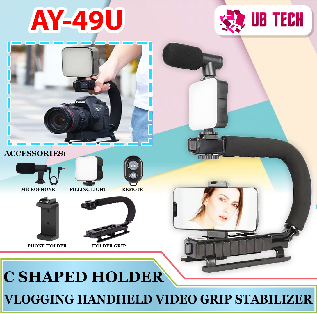 AY-49U Vlogging Handheld Video Grib Stabilizer Mirrorless Film Making ...