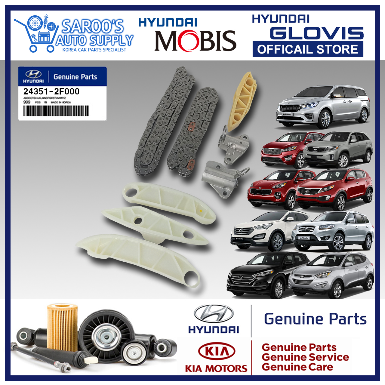 [R][Genuine] Timing Chain Set For Santa Fe , Tucson , Sportage , Grand Carnival , Sorento ...