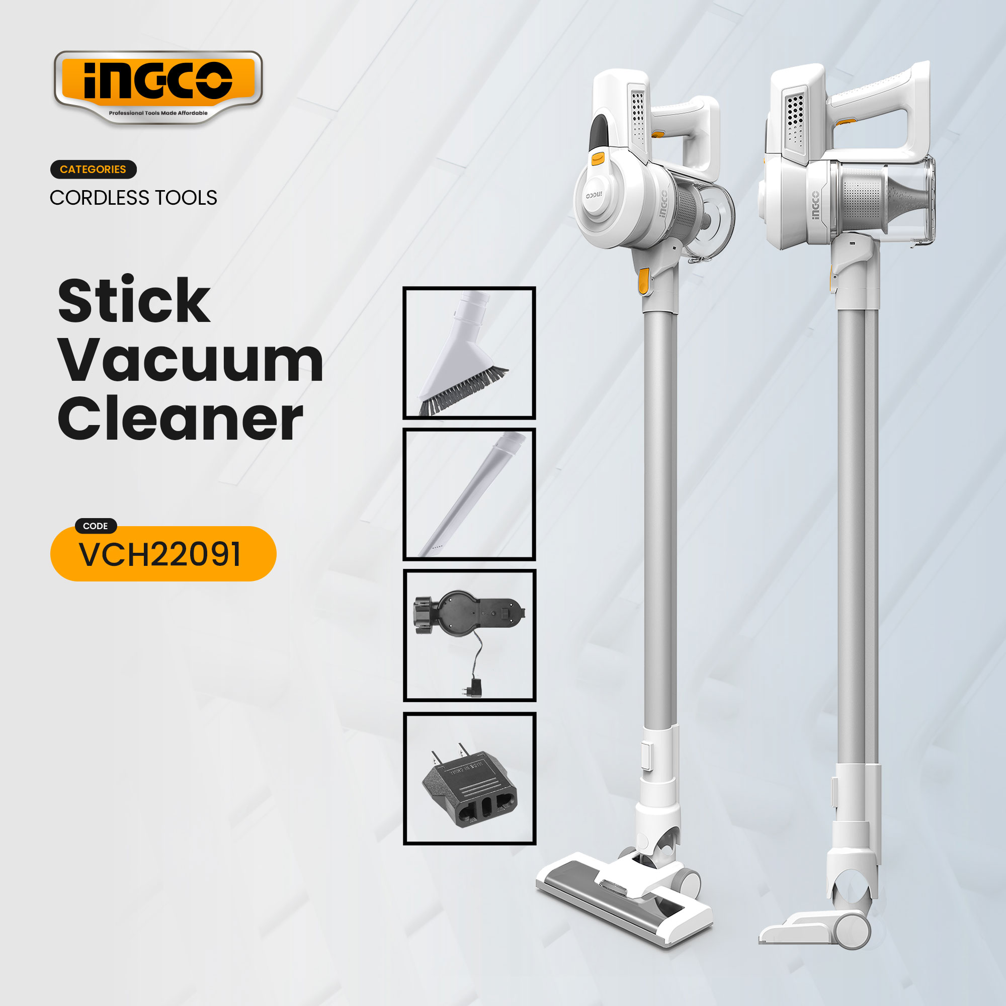 Ingco 22.2 V Lithium-Ion Cordless Stick Vacuum Cleaner VCH22091 IPT ...