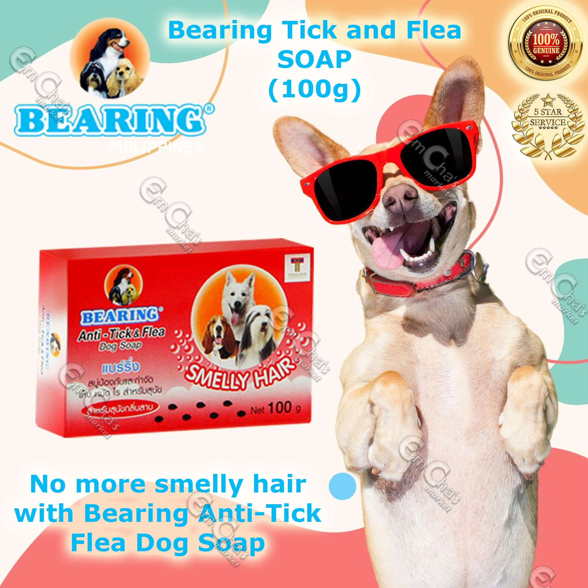 Bearing Dog Soap Anti-Tick & Flea (Smelly Hair) 100g (agr) Puppy Soap ...