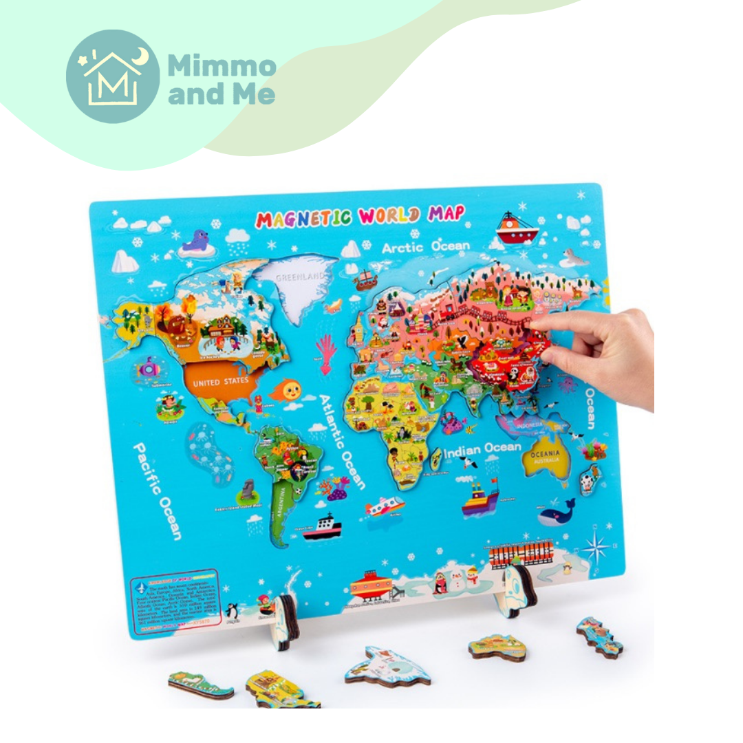 Magnetic Wooden World Map Puzzle | Lazada PH