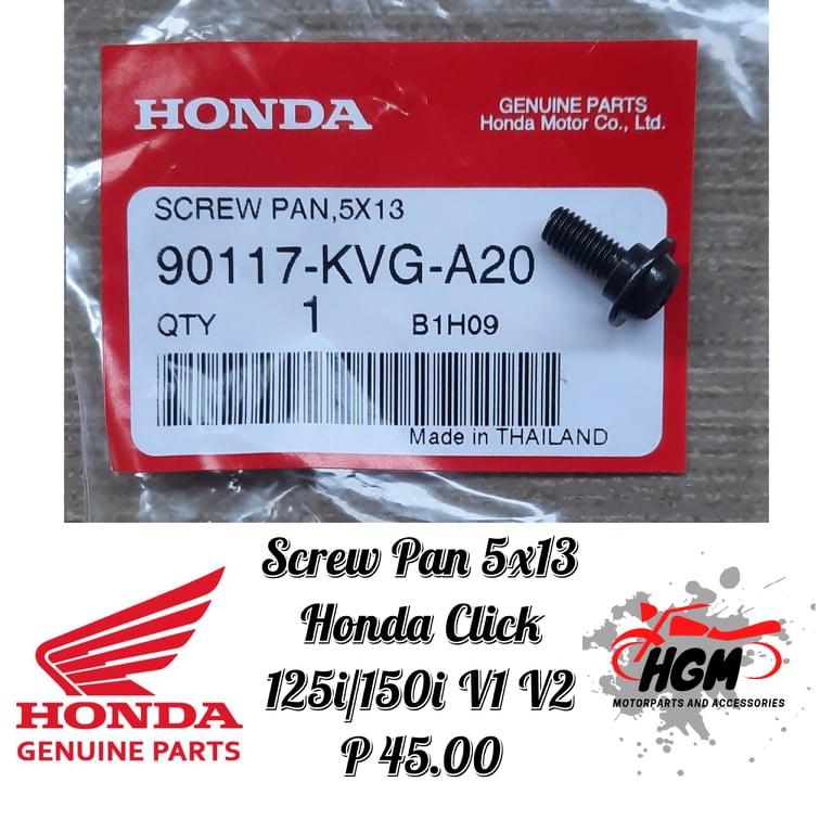 SCREW PAN 5X13 HONDA CLICK 125i/150i V1 & V2 (90117-KVG-A20) | Lazada PH