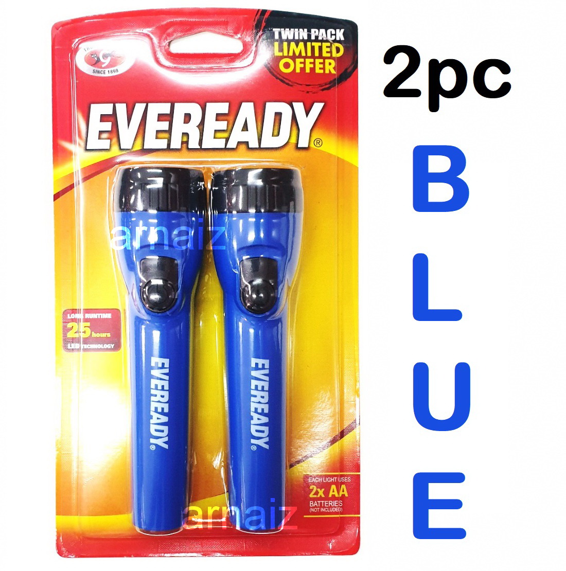 Eveready Flashlight Twinpack Limited Offer (Battery Not Included) LED ...
