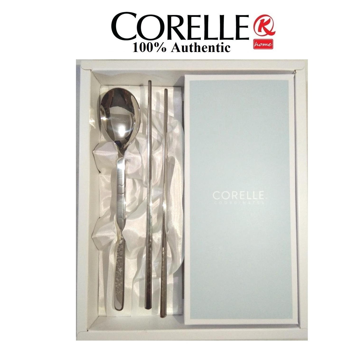 CORELLE Coordinates Spoon & Chopsticks / Teaspoon & Tea Fork 14 Piece ...